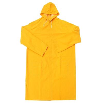 China OXFORD CLOTH Custom Waterproof Thick Heavy Duty PVC Polyester Adult Yellow Raincoat for sale