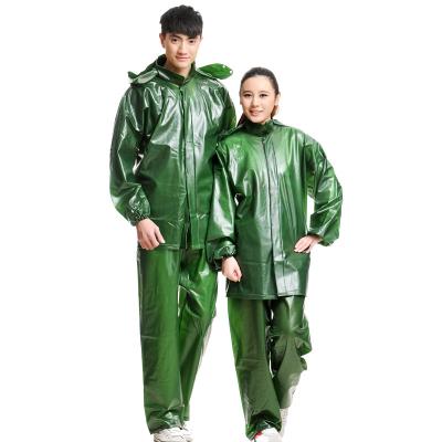 中国 雨季 エッセンシャル ゴム製 カスタム グリーン 成人 レインコート 中国製 販売のため