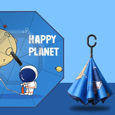 Cina Ombrello per allievi gratuito a manico lungo protezione contro la pioggia e il sole 190T tessuto Ponegee in vendita
