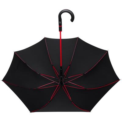 Cina Disegnatore di lusso Sport manico fornitura esclusiva Rosso ombrello da golf in fibra di vetro per adulti in vendita