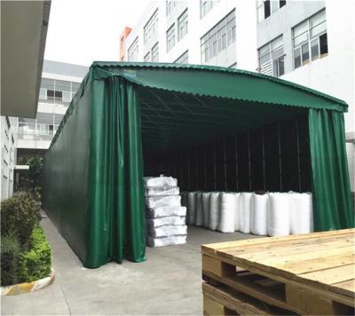 China Outdoor Activities Electric Push-Pull Shed with Telescopic Design and Folding Awning for sale