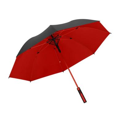 China Um guarda-chuva de golfe duplo grande com cobertura de vinil transparente e cabo longo à venda