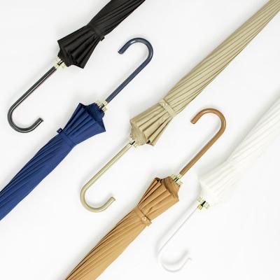 Cina Manico in cuoio in stile minimalismo 16 ossa Doppio ombrello per la pubblicità regalo in vendita