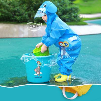 China Kindergarten Baby Rain Gear featuring Cartoon Dinosaur Print for Outdoor Activities for sale