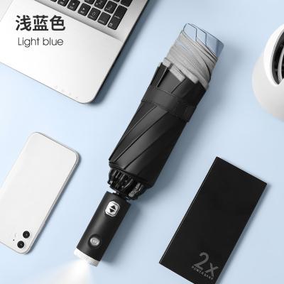 中国 ビジネスプレゼント LEDライトと完全自動機能の3つ折りたたむ傘 販売のため