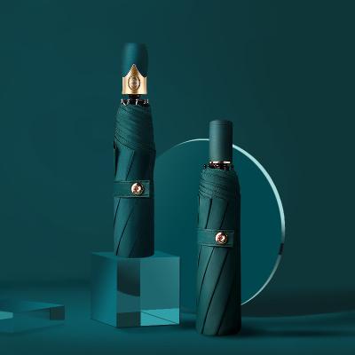Cina Stile di design minimalista ombrello automatico a tre pieghe per la stampa del logo pubblicitario in vendita