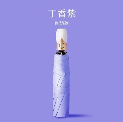 Cina Stile di design minimalista ombrello automatico a tre pieghe per la stampa del logo pubblicitario in vendita