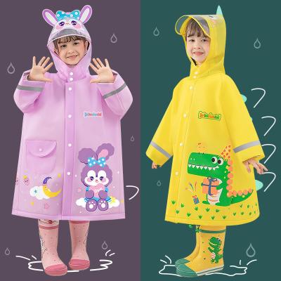 Cina Stampa personalizzata del logo EVA Mantello da pioggia per bambini con striscia riflettente e bordo ingrandito in vendita