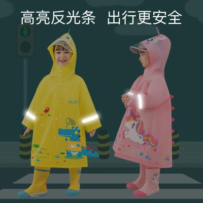 Cina Stampa personalizzata del logo EVA Mantello da pioggia per bambini con striscia riflettente e bordo ingrandito in vendita