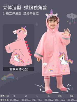 Cina Stampa personalizzata del logo EVA Mantello da pioggia per bambini con striscia riflettente e bordo ingrandito in vendita