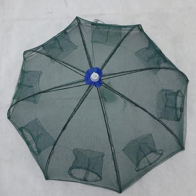 China Double Knot Shrimp Cage Fishing Net Hand Cast Tool for Lobster Crab Eel Umbrella for sale