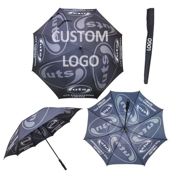 Quality Custom Logo Prints Sublimation Golf Umbrella Personality Auto Umbrella for for sale