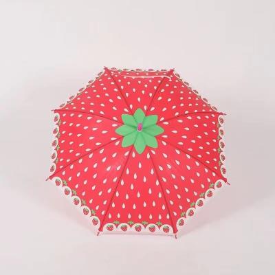 China Mão curva Frutas retas Impressão guarda-chuva infantil Design criativo para presente infantil à venda