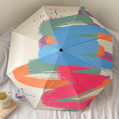 China 190T Polyester Fabric Material Semi-automatic Paraguas UV Mini Umbrella for Outdoor for sale