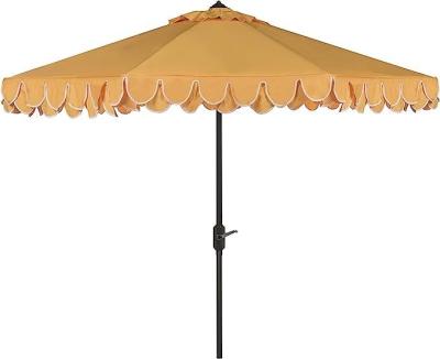 Cina Ombrello Nero e Bianco 9 pollici Outdoor Collection Line Auto Tilt Giardino Ombrello Solare in vendita