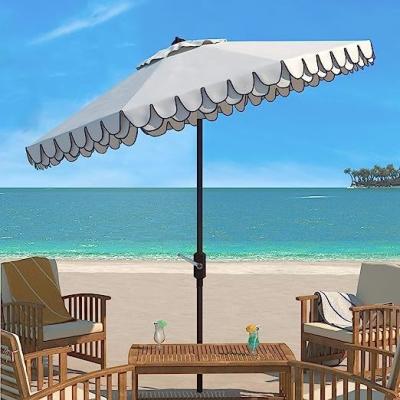 Cina Ombrello Nero e Bianco 9 pollici Outdoor Collection Line Auto Tilt Giardino Ombrello Solare in vendita