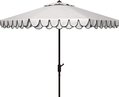 Cina Ombrello Nero e Bianco 9 pollici Outdoor Collection Line Auto Tilt Giardino Ombrello Solare in vendita