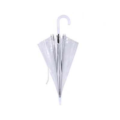 Cina Festa occasione semiautomatico Plastica J manico ombrello con baldacchino trasparente trasparente in vendita