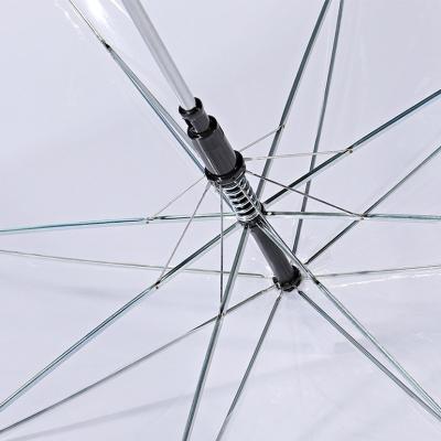 Cina Festa occasione semiautomatico Plastica J manico ombrello con baldacchino trasparente trasparente in vendita