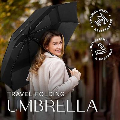 Cina Logo personalizzato Due ombrelloni pieghevoli Uno clic Apri ombrello da viaggio per la pubblicità Regalo in vendita