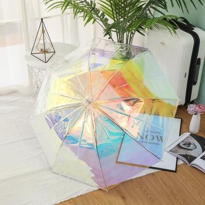 Cina Disegno artigianale Effetto luccicante Magia Cambiamento di colore Umbrella POE riflettente multicolore in vendita