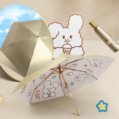 China Hoog uiterlijk niveau 3 vouw 6K kinderparaplu met UV-bescherming en aangepaste kleur Te koop