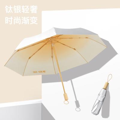 China 8k Gradual Kleur Drievoudig Titanium Zilveren Rubber Zonnebril Voor Vrouwen Te koop
