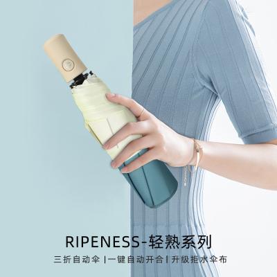 Cina Manico rivestito di gomma ombrello regalo triplo pieghevole con disegni personalizzati in vendita