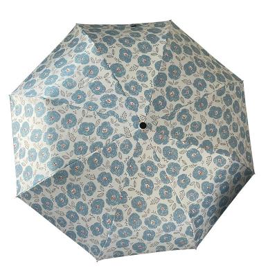 Cina Aspetto personalizzato Livello Blu Fiori Ombre da sole Protezione solare Ombrello con telaio in metallo in vendita