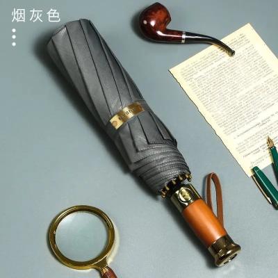 Cina Ombrello pieghevole automatico in legno massello stampato su misura per occasioni di viaggio in vendita
