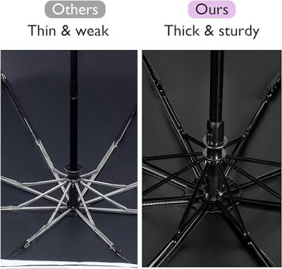 China Umbrella Product 3 Folding 210T Polyester with ABS Plastic Handle and Waterproof Design for sale