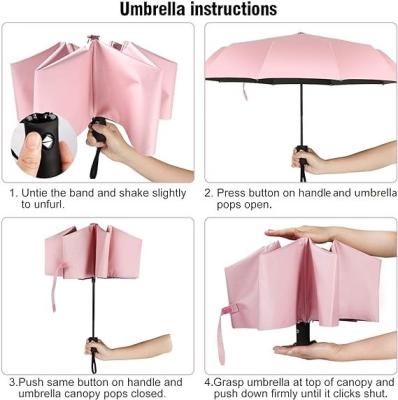 China Umbrella Product 3 Folding 210T Polyester with ABS Plastic Handle and Waterproof Design for sale