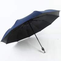 China Popular Design Automatic 10ribs Triple Folding Umbrella with Customized Logo Printed for sale