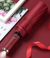 China Adults Windproof LED Flashlight Umbrella with Pongee Panel Material and Strong Frame for sale