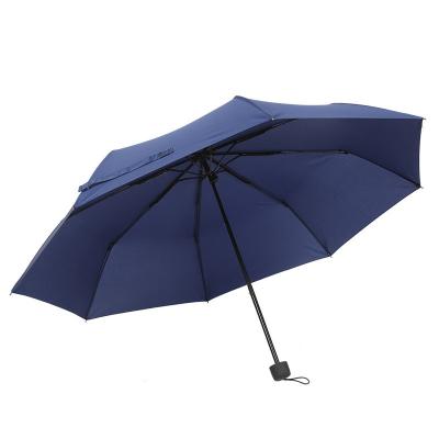 Cina 8k Anti-UV impermeabile ombrello pieghevole a tre con controllo manuale manico di plastica Pongee pannello materiale in vendita