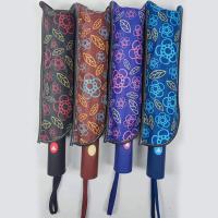 China Three-folding Umbrella Semi Automatic Open and Close Unique Design Three-fold Pattern for sale