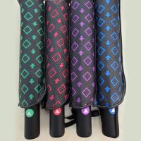 China Three-folding Umbrella Semi Automatic Open and Close Unique Design Three-fold Pattern for sale
