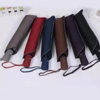 China Three-folding Umbrella Semi Automatic Open and Close Unique Design Three-fold Pattern for sale