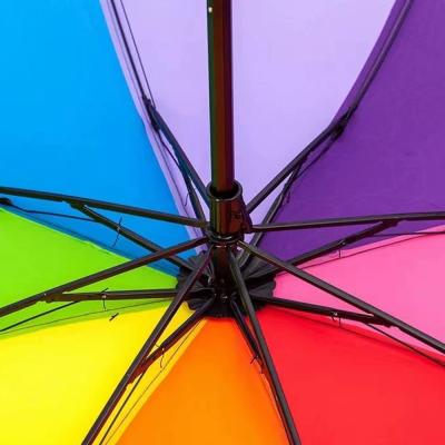 Cina Repel Umbrella 8 pieces Windproof Travel Manual Rainbow Umbrella  zmgmsmh Rainbow Umbrella Portable Tri-Folded Umbrella in vendita