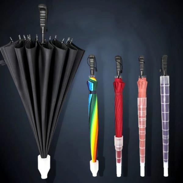 Quality Wholesale 16ribs Strong Frame Automatic 23 inch Straight Umbrella with for sale