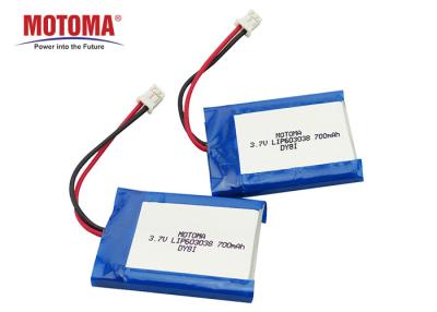 中国 高エネルギー密度IOT電池のパック3.7V 700mAh 6x30x38mm 販売のため