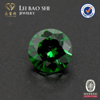 China 5A Grade Round Diamond Cut Emerald Green synthetic CZ for sale