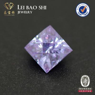 China 7*7mm 3A/5A quality  colored square checker cut semiprecious synthetic cz gemstone with cheap price for sale