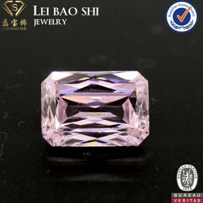 China 3A/5A Grade Light Pink Color Octagon Cut CZ Gemstone In Size 14*10mm With Low Price for sale