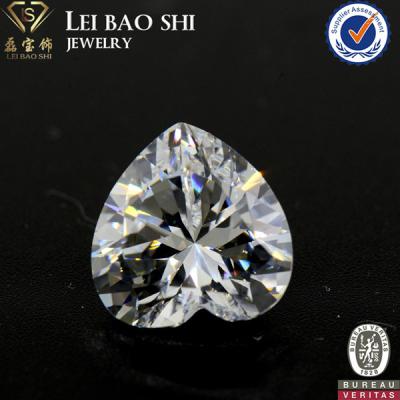 China AAAAA Grade Heart Shape White CZ Gemstone With Wholesale Prices for sale