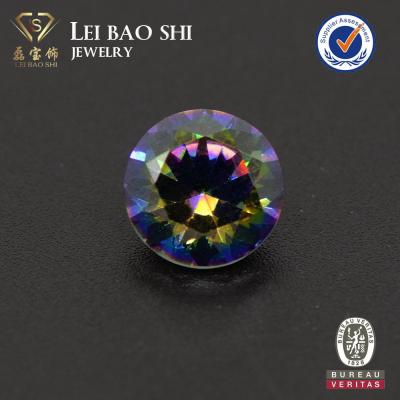China Factory Price 8mm Round Brilliant Cut Mystic Colored Cubic Zirconia For Jewelry for sale