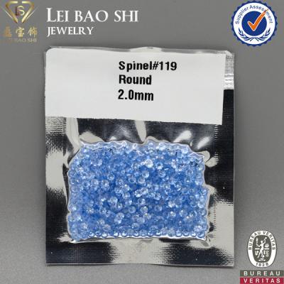China good quality 2mm small size round brillint cut blue color synthetic spinel gemstones in color spinel #119 for sale
