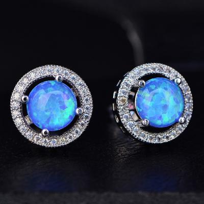 China Factory direct price top design jewelry colorful fancy stud synthetic opal earring for sale