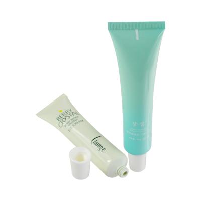 China empty cosmetics tubes pe face wash packaging tube with bamboo printing cap for sale