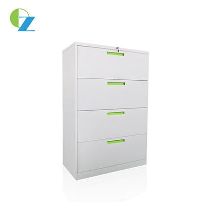 China Four drawer knock down steel lateral filing cabinet with hanging bar for sale